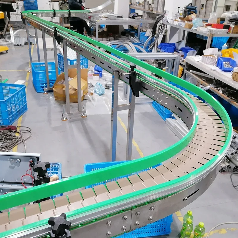 Slat Top Chain Conveyor Machine Turning Conveyor Machine Belt Conveyor ...