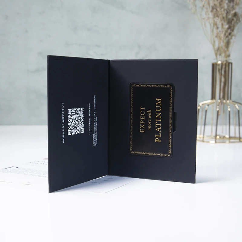 Texture Black Card Paper Custom VIP Gift Card Packaging Box Magetic ...