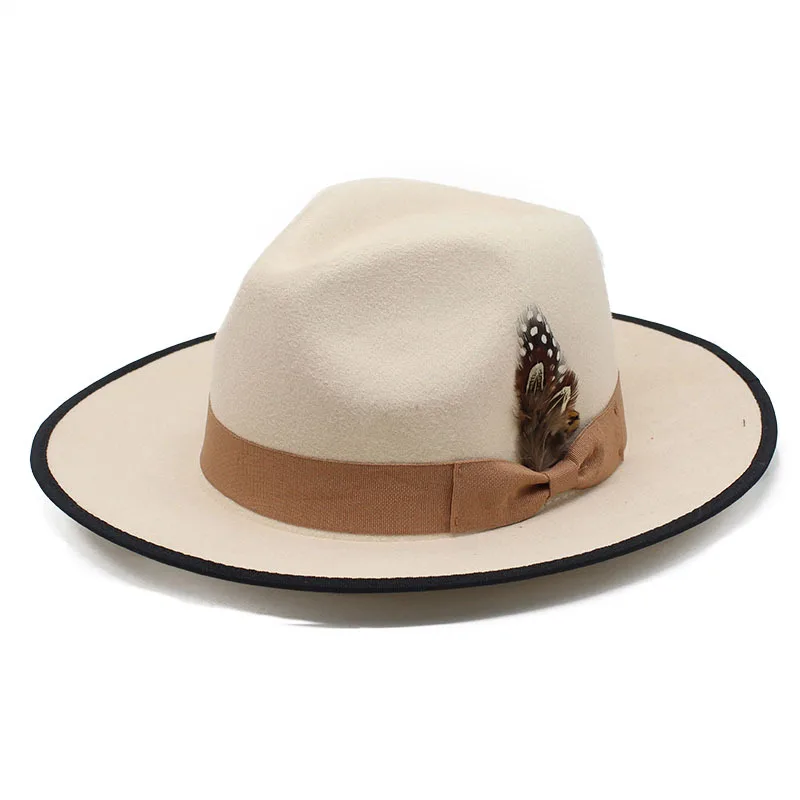 Classic Fedora Hats with Wide Brim Wool Felt for Travel