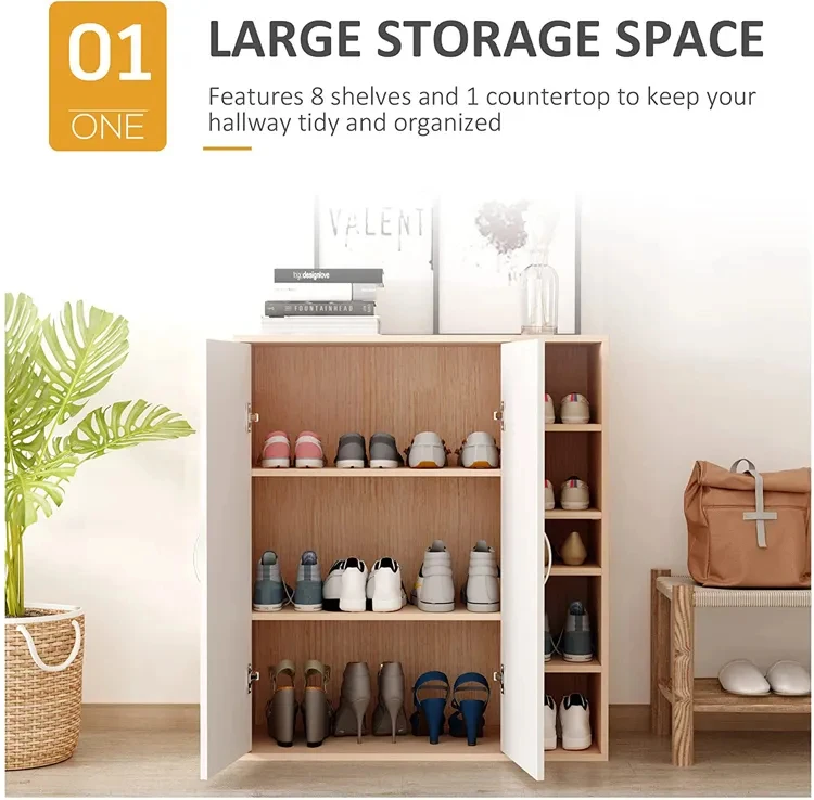 Modern Shoe Cabinet Wooden Shoe Cabinet Closed Shoe Rack Cabinet ...