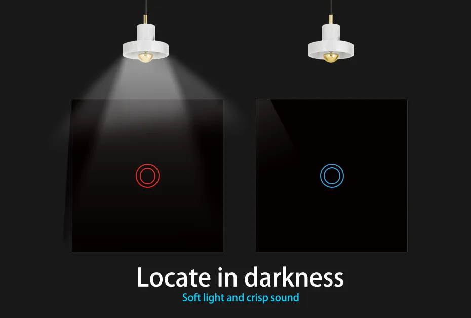 Touch Switch Concealed Single Fire Smart Sensing Wall Tempered Glass ...