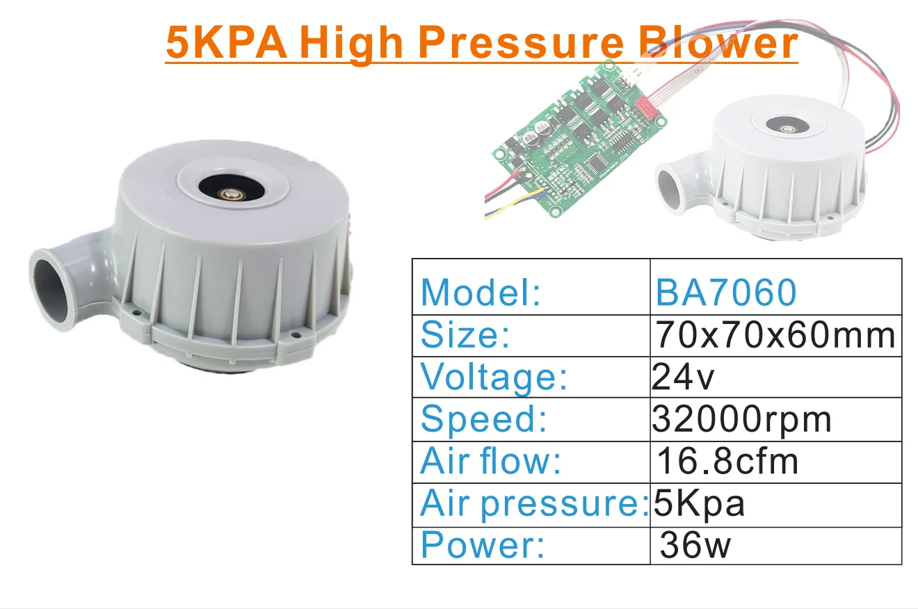 High Voltage Direct Current Blower70*70*60mm 24v 5kpa Dc Radial Fans ...