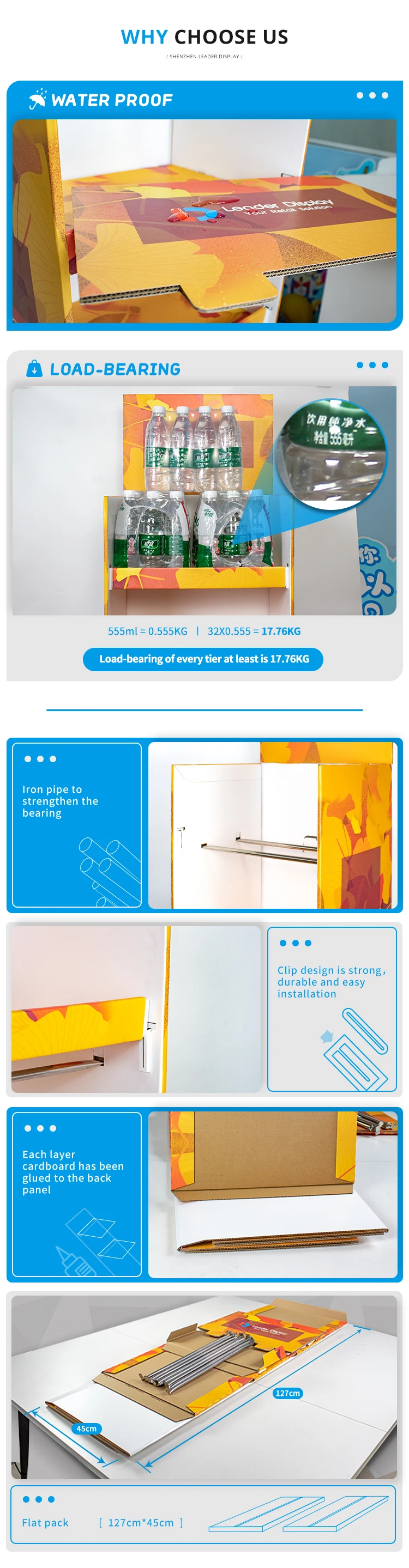 Custom Retail Store Paper Display Racks - Free Standing POS