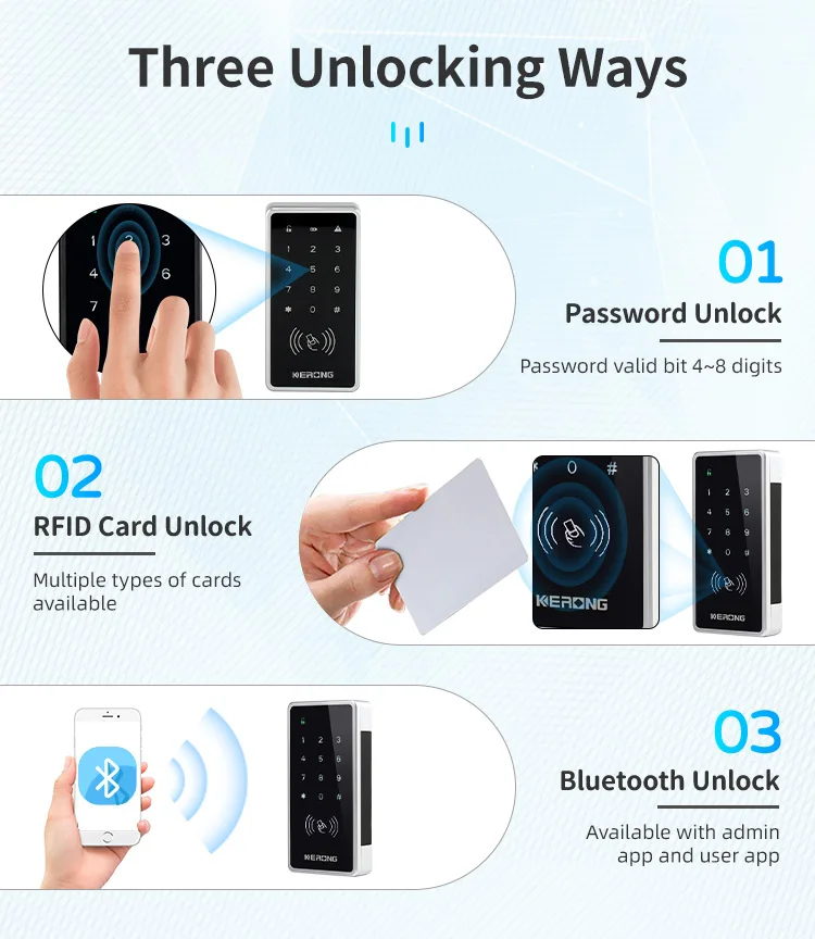 Kerong Keyless Digital Keypad Lock Rfid Card Lock For Electronic ...
