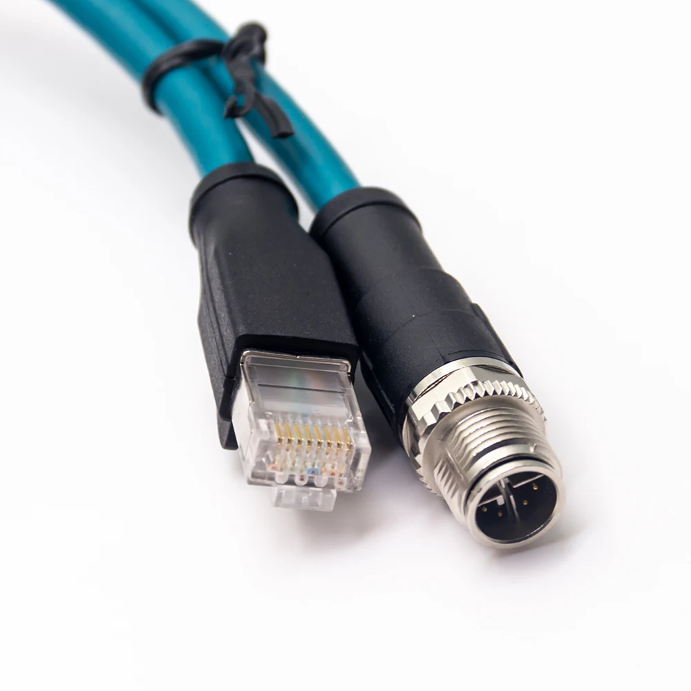 M12 X-Coded Female to RJ45 Cable for Industrial Ethernet