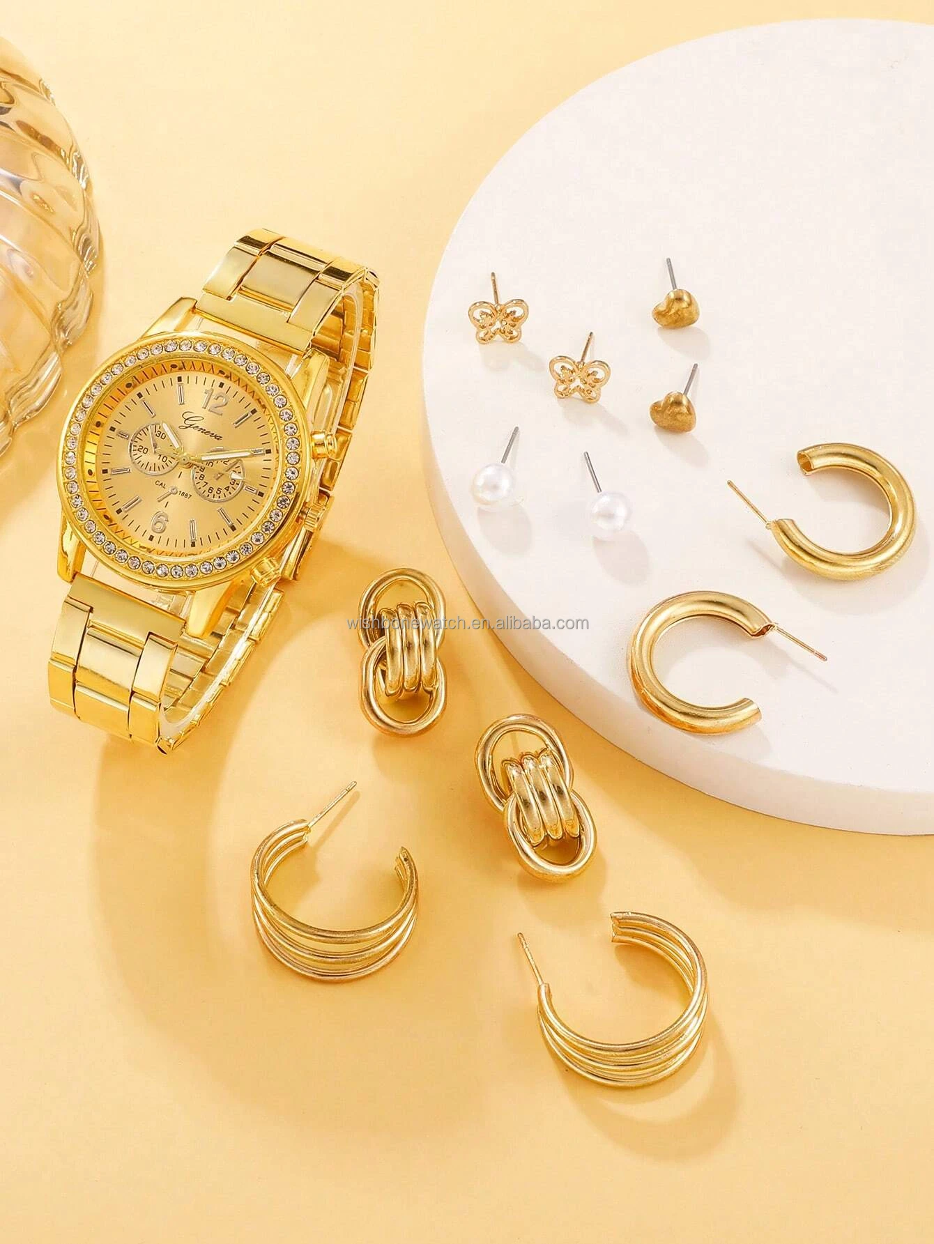 102021 Women's Gold-tone Alloy Rings Watch With Gorgeous Full ...