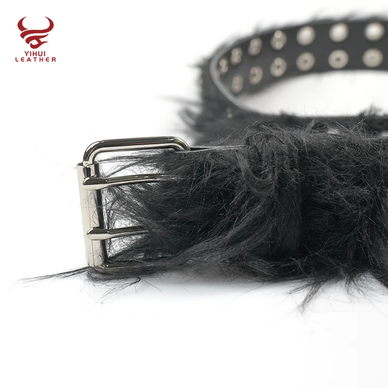 Wholesale PU Leather Belt for Women - Faux Fur Punk Style