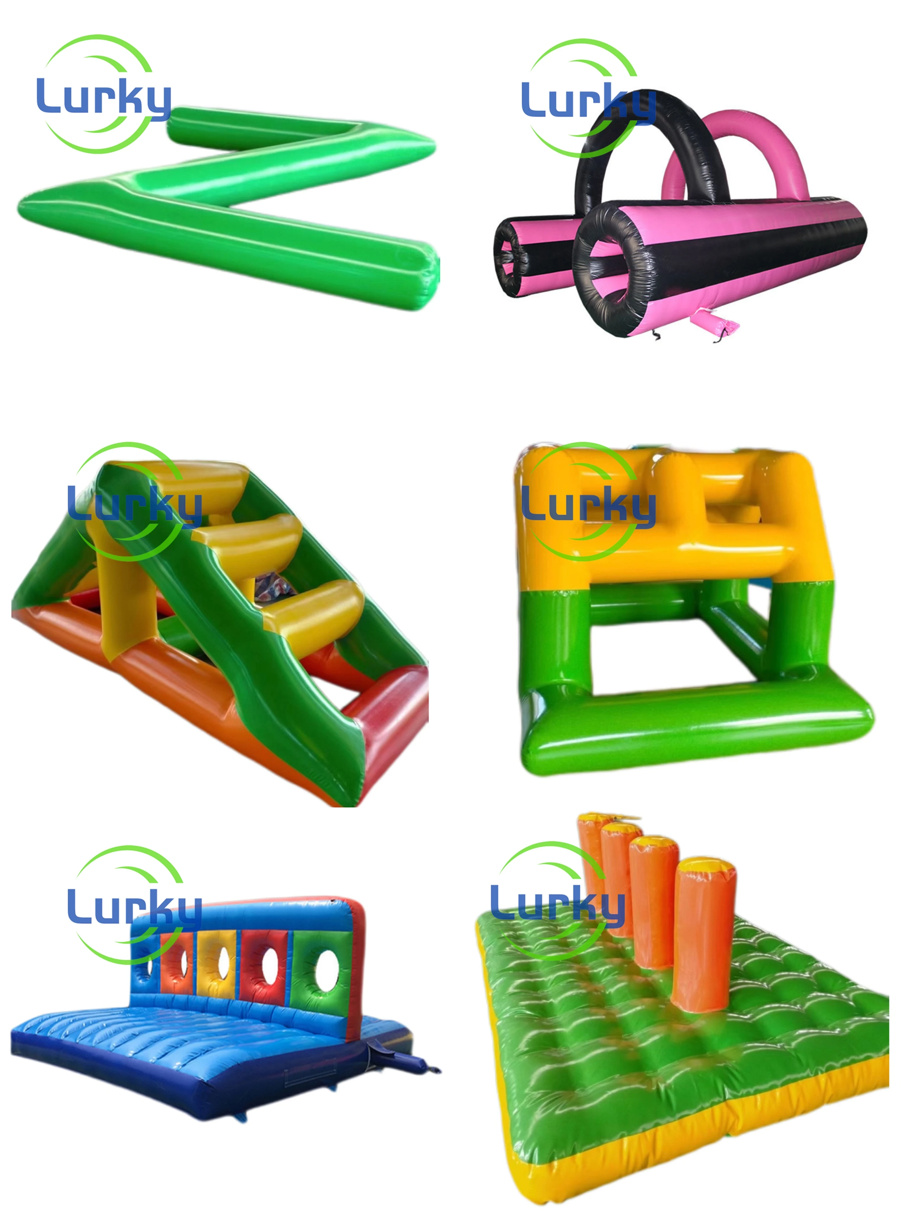 Outdoor Inflatable Team Interactive Game Obstacle Running Walking Tube ...
