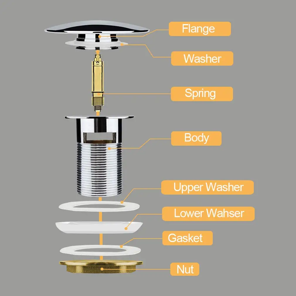 Universal Pop-up Brass Drain Fitting - Leak-Proof & Durable