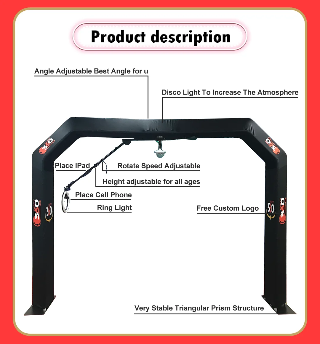 Overhead 360 Photo Booth Wedding Sky Top Spinner with Remote Control ...