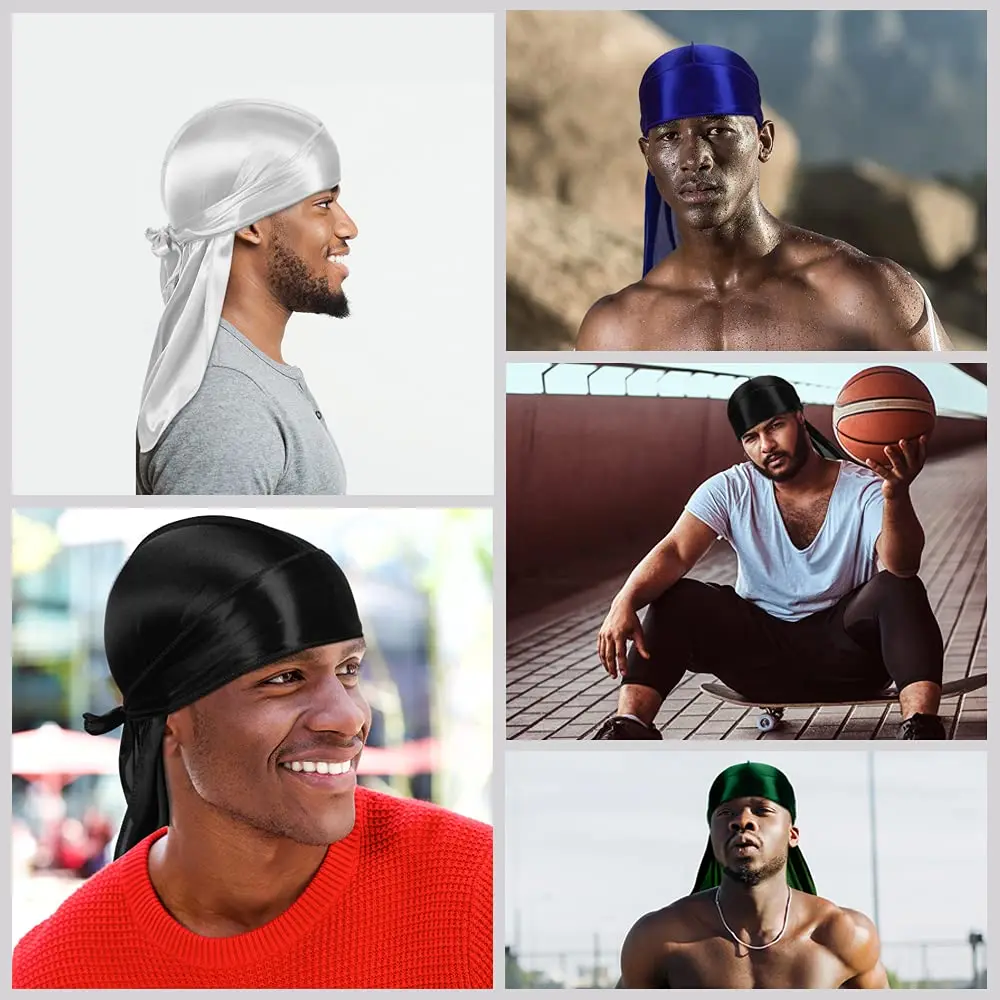 Wholesale Stretchable Designer Satin Silky Durags for Men
