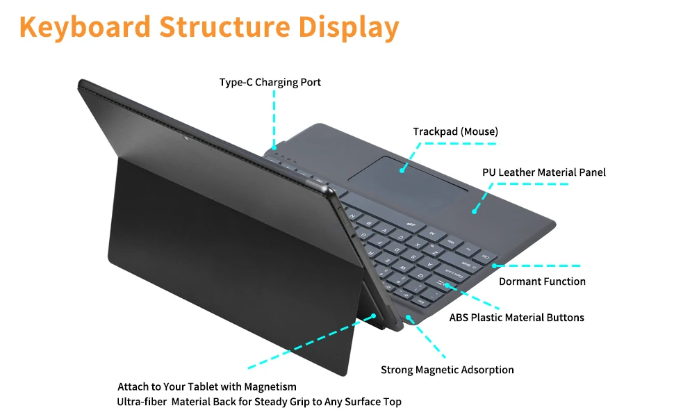 Surface Pro 8 Wireless Keyboard with Touchpad & Backlit
