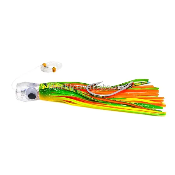 Skirted Fishing Lure 9" Marlin Tuna Lure Kit Rigged with 10/0 Hook 6pcs ...