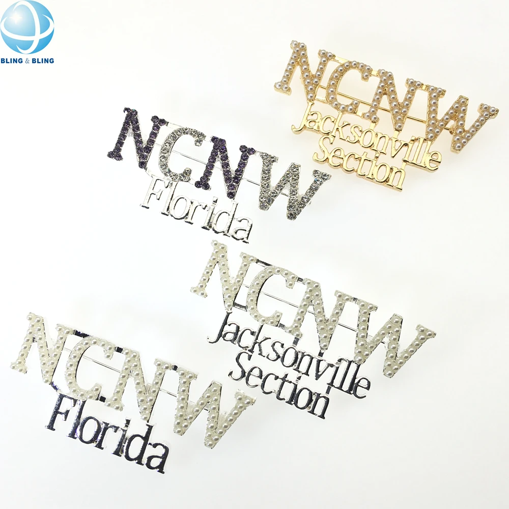 Shiny Gold Pearl NCNW Florida Jacksonville Brooch National Council of ...