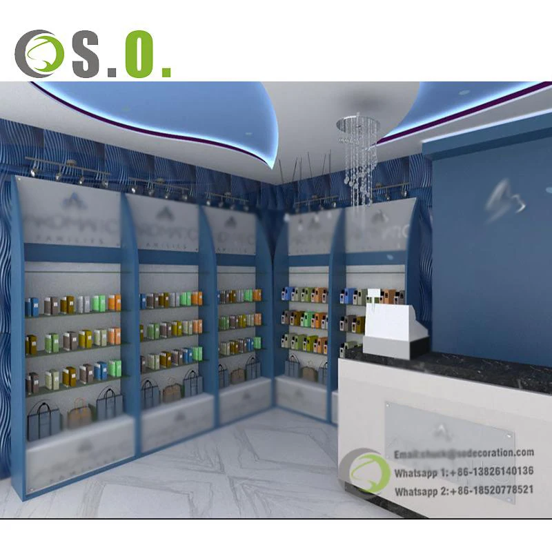 Customized Perfume Shop Furniture - Elegant Display Cabinets