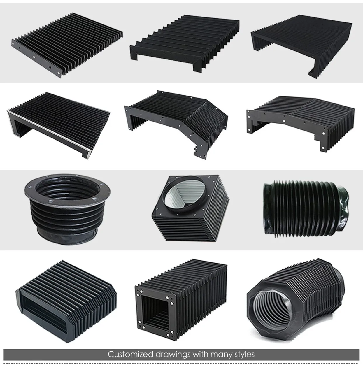 Flexible Retractable Machine Guarding Plastic Bellows Cover Protection ...