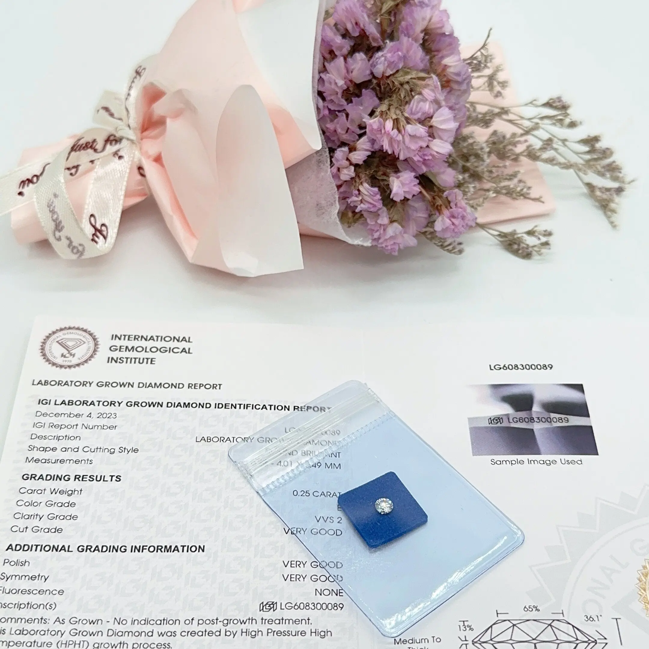 Zuanfa Jewelry Igi Certificate Lab Grown Diamond Round Brilliant Cut ...