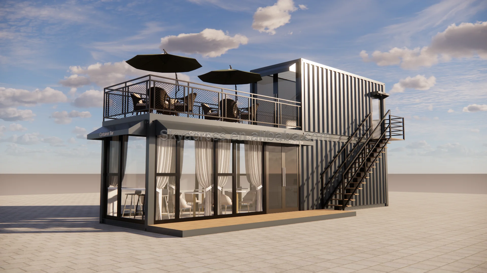 Container Cafe 40ft & 20ft Bars - Modern & Moisture-proof