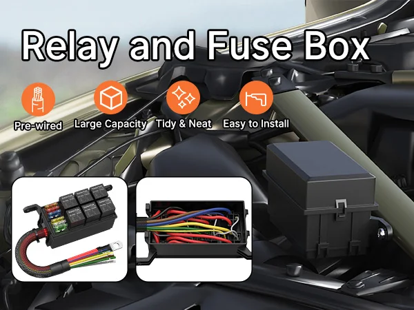 Automotive Relay Kits GEP Universal Pre-wired Waterproof Fuse Relay ...