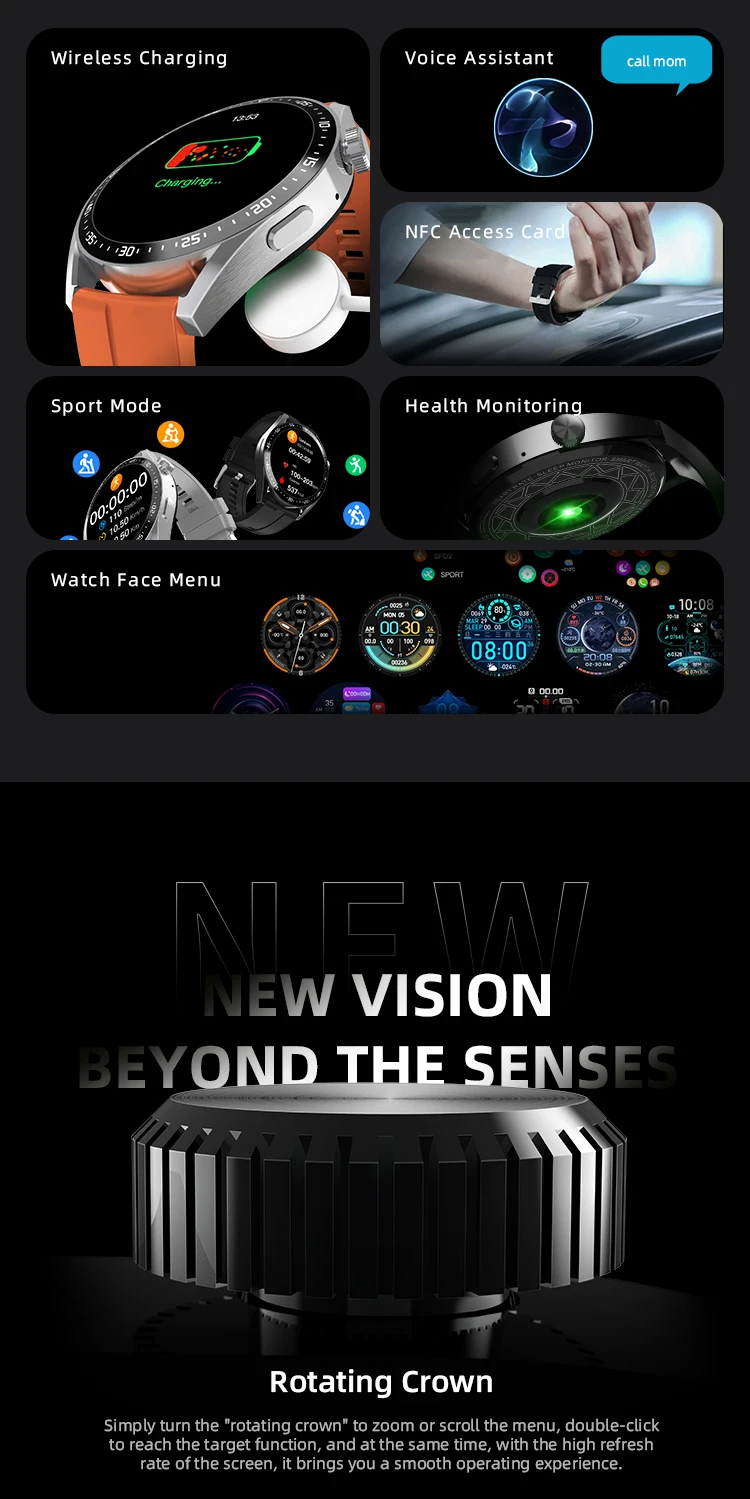 New Arrival Hw3pro Smartwatch 1.32inch Hd Wireless Charger Nfc Voice ...