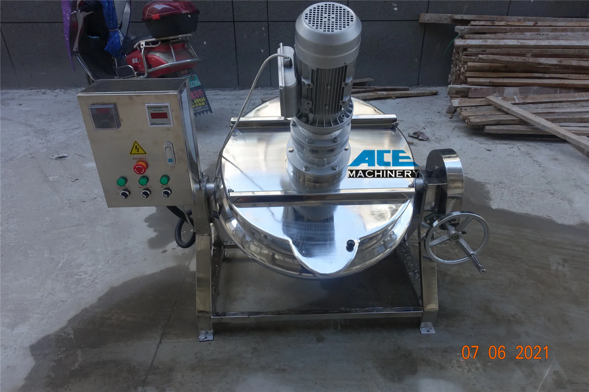 Food Cooker Steam/gas/electric Jacket Kettle with Agitator