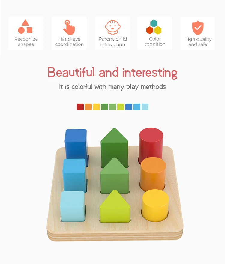 Wooden Color And Shape Sorter Classifier Custom Learning Baby Toys ...
