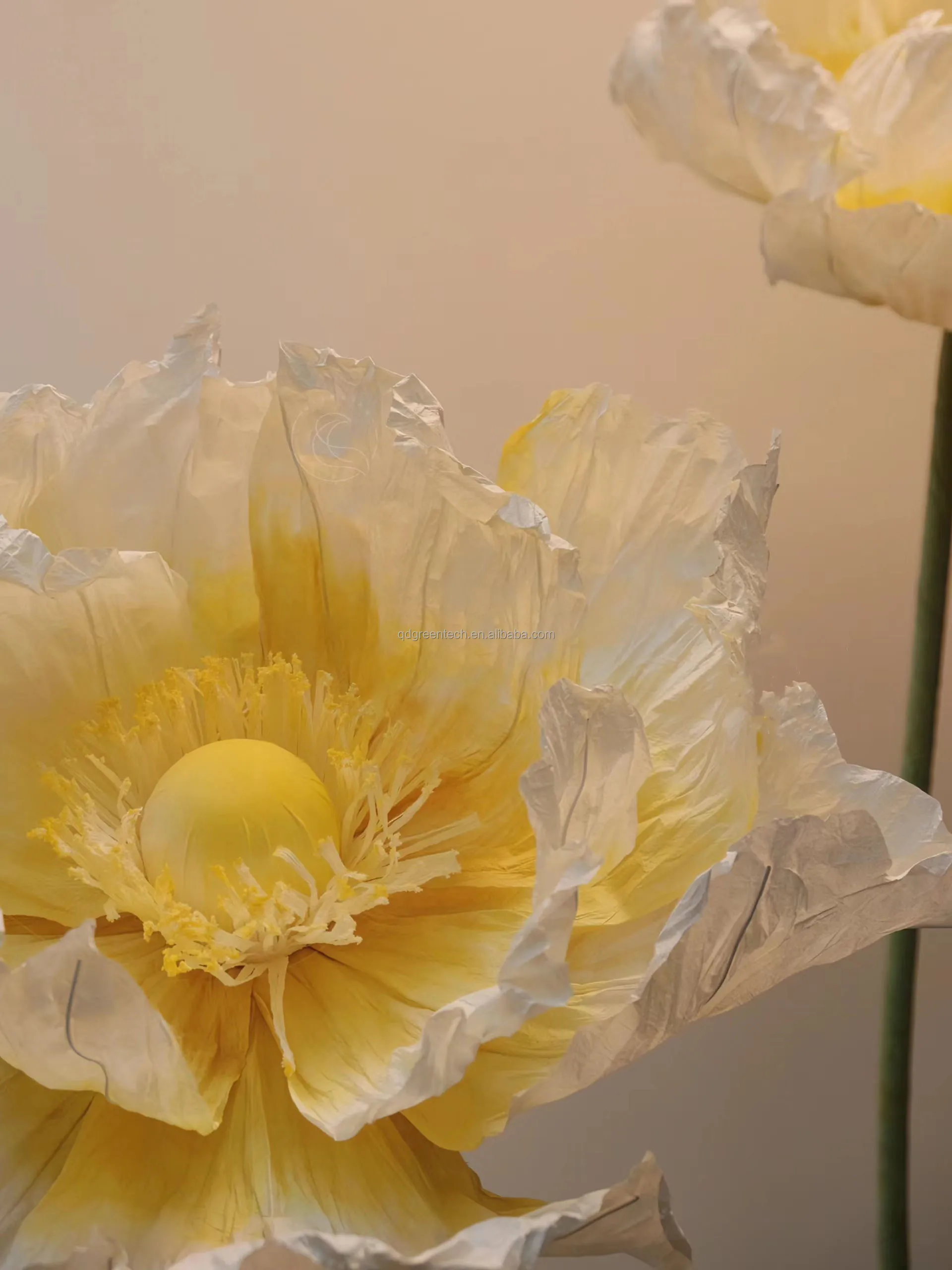 Gold Color Paper Flower Artificial Giant poppy Flowers for Wedding ...