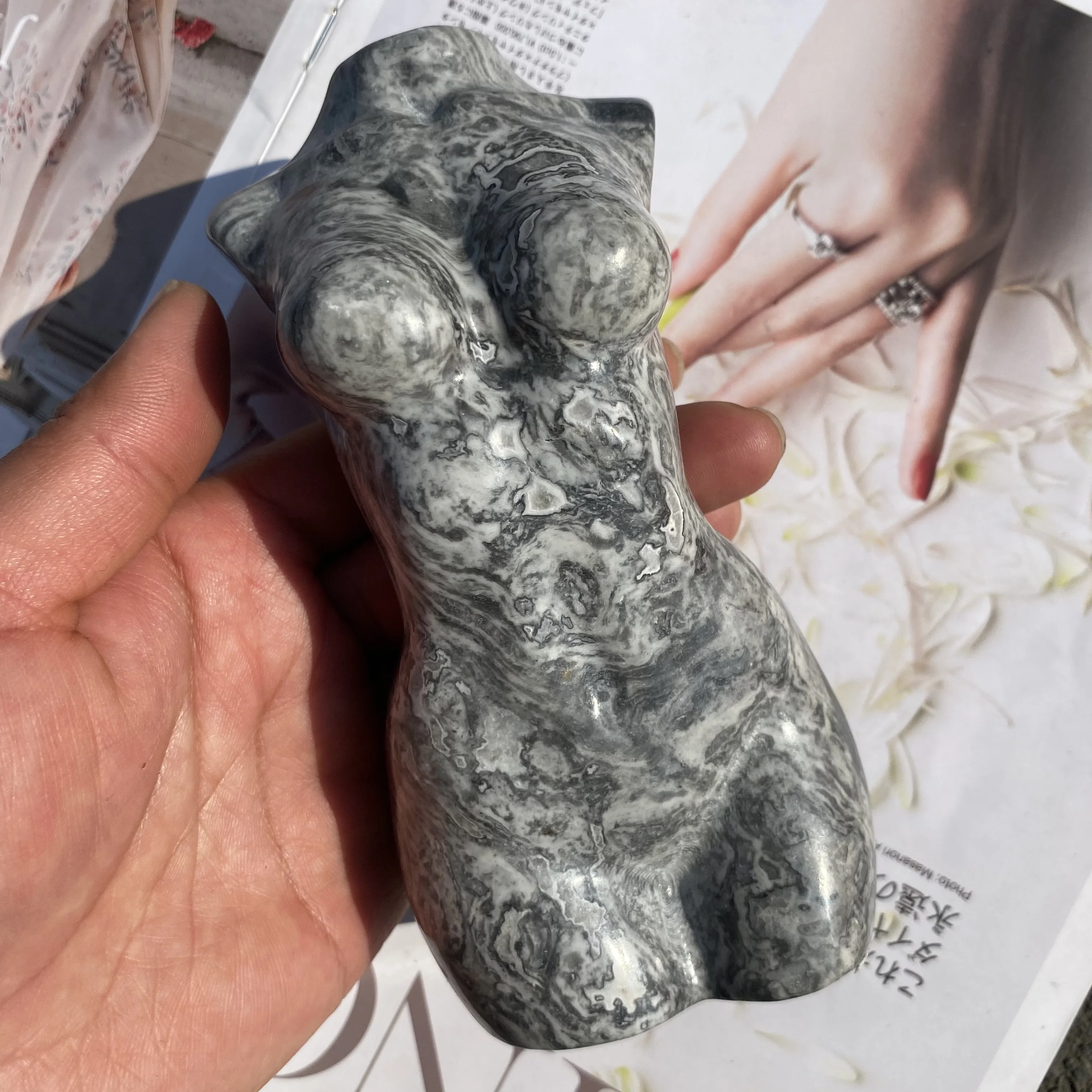 Hand Carved 15cm Big Natural Picasso Crystal Women Model Body Carving ...