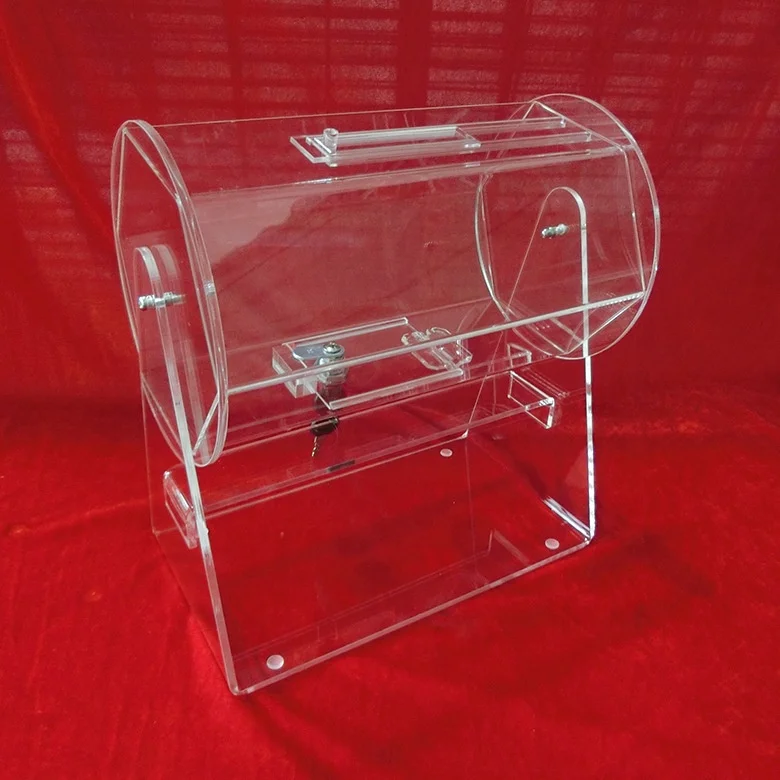 Lockable Custom Acrylic Raffle Drum Acrylic Raffle Drums Transparent ...
