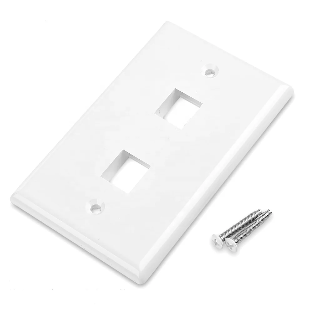 Low Profile 2-port Keystone Jack Wall Plate Rj45 Wall Plate For ...