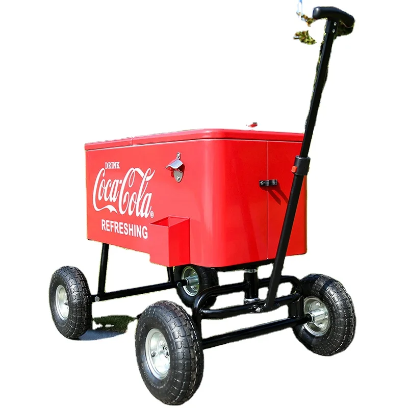 Modern Industrial Style Custom Brand Logo Fiery Red 80l Metal Ice ...