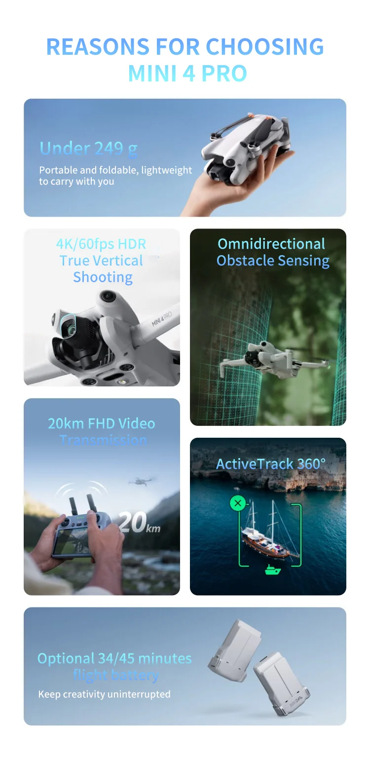 Mini 4 Pro Dron 20km Fhd Video Transmission 4k Image Drone Mini 4 Pro Combo With Rc2 Screen ...