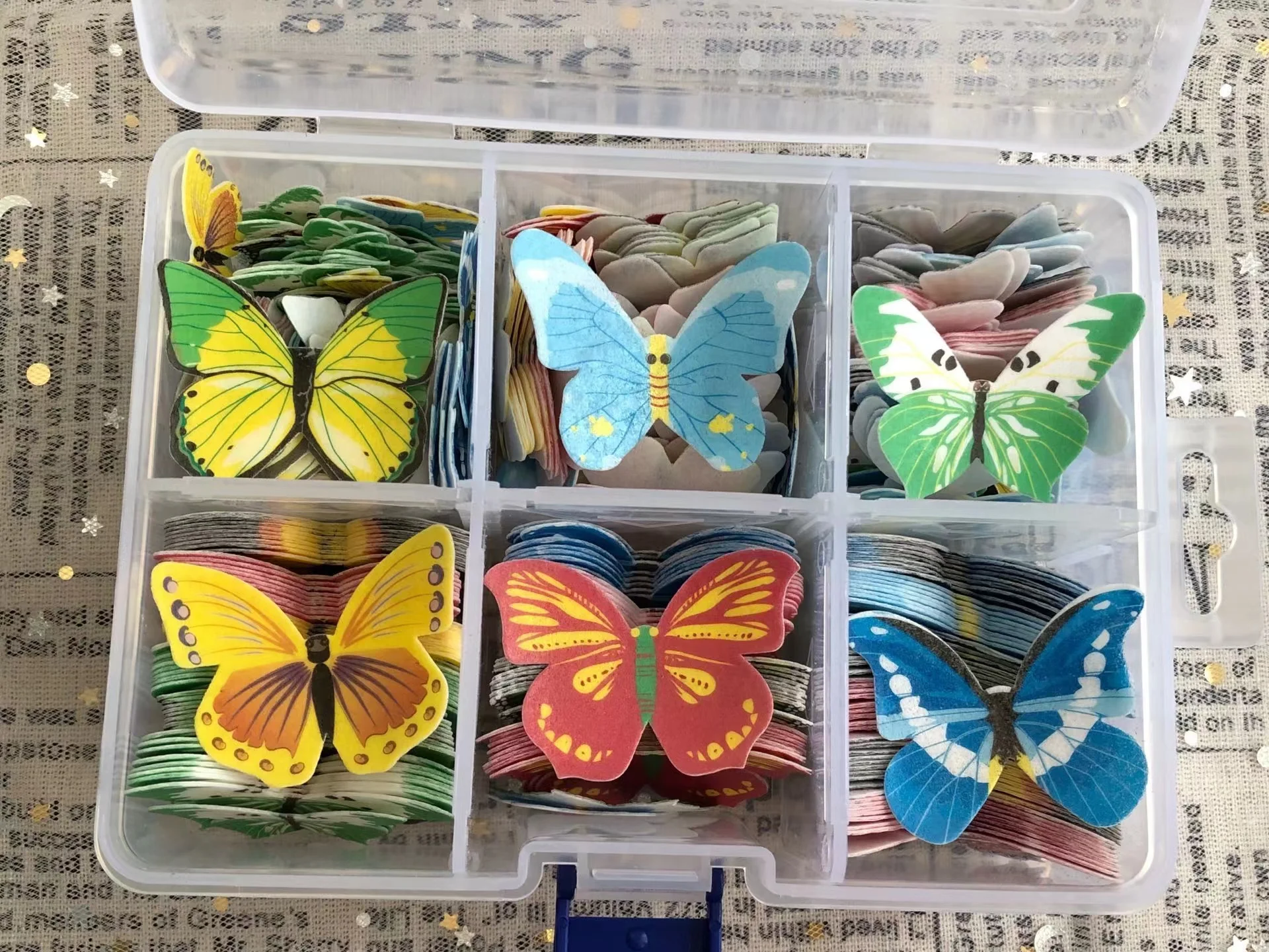 320pcs Mixed Edible Butterfly Wafer Rice Paper Cake Toppers Birthday ...