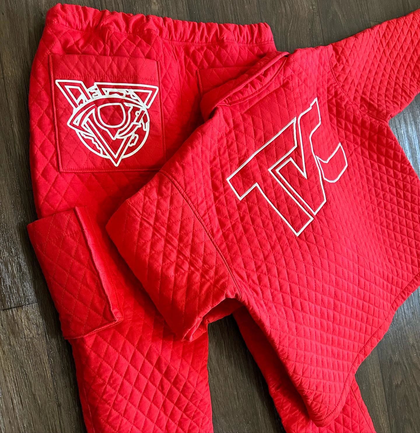 Custom Men Unisex Setting Powder Puffers Puffer Pants And Jacket Winter ...