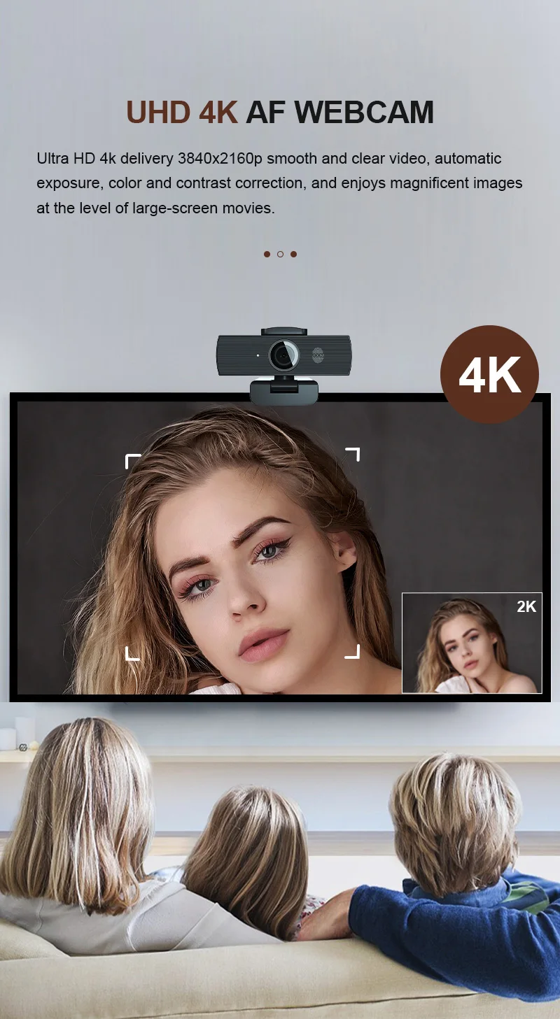 Anywii Ultra HD 4K Webcam 120 Wide Angle Webcam With Microphone ...