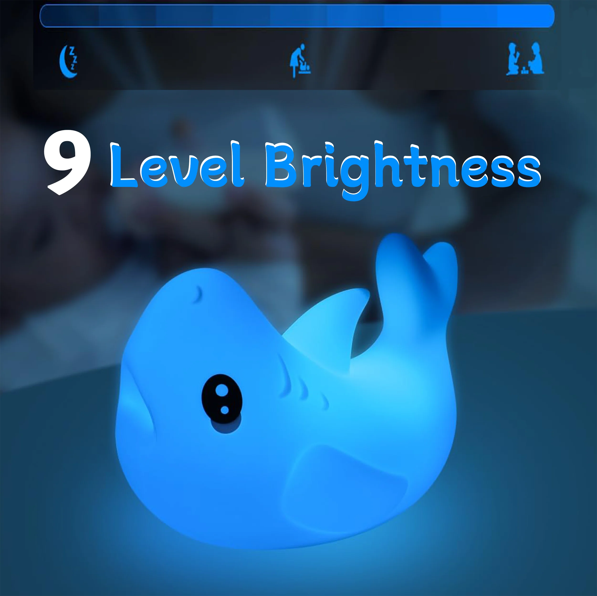 2023 Silicone Shark Night Light - Cute & Mindful Breathing Helper