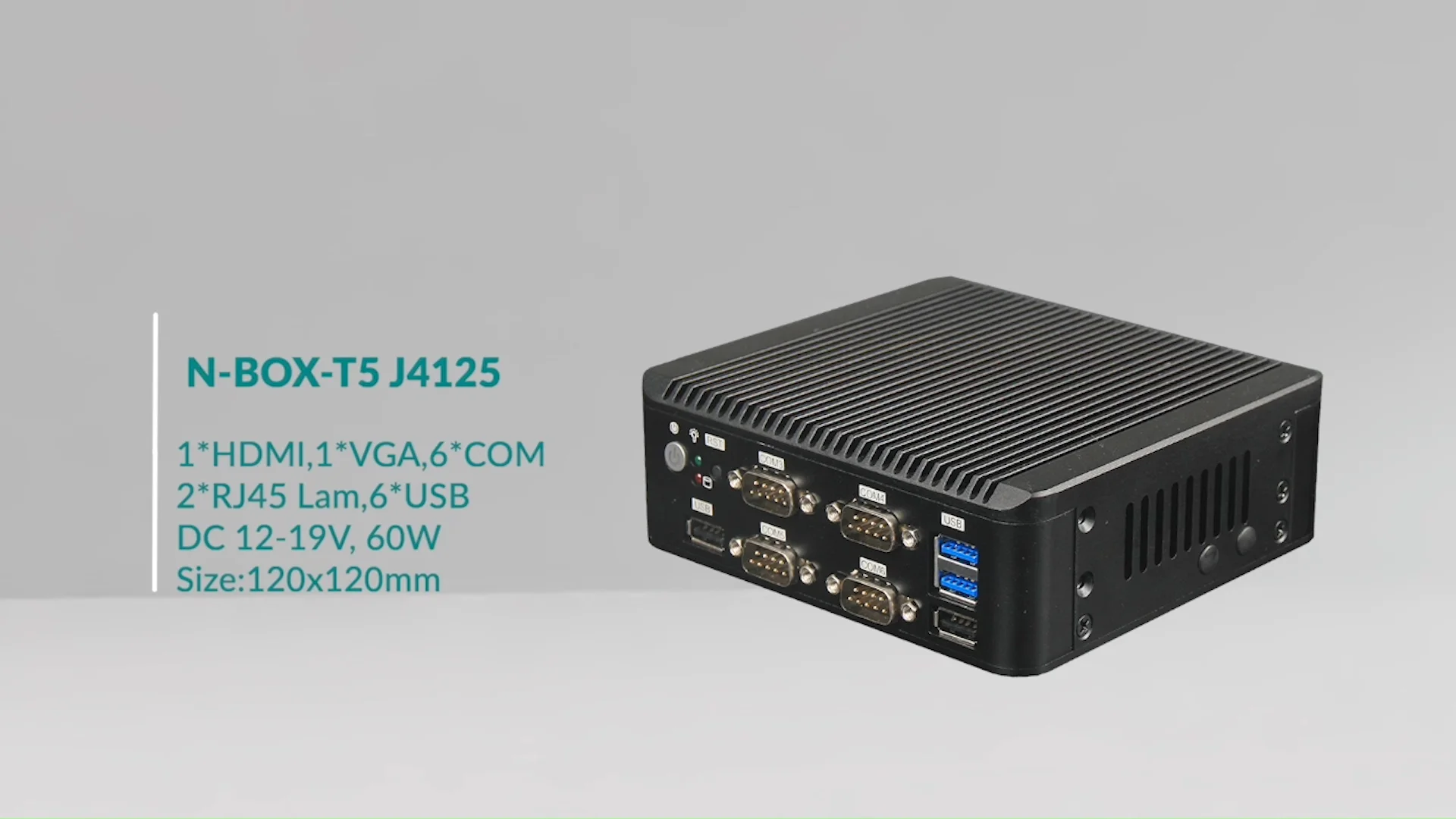 Thin Client Mini Pc Cpu J4125/j4105/j1900 6com Rs232 Rs485 Vga Hd 2.0 6 ...
