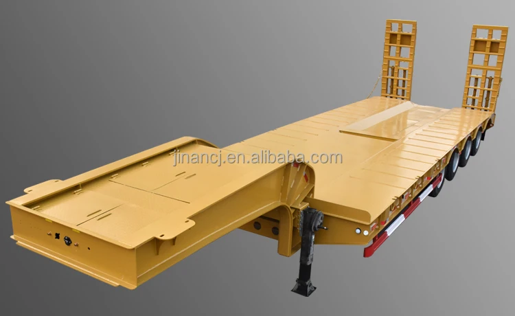 Sino Auto 60 Tons Lowboy Trailer 40ft Flatbed Trailer 40t Low Bed ...