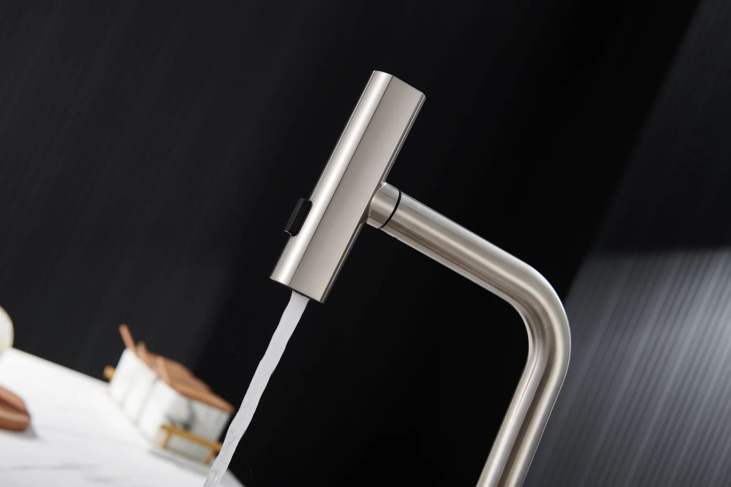 New Design Waterfall Stainless Steel Pull Out Sink Kitchen Faucet Brass ...