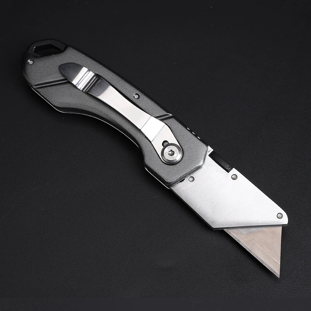 Stainless Steel Folding Utility Knife Industrial Grade All Steel Heavy ...
