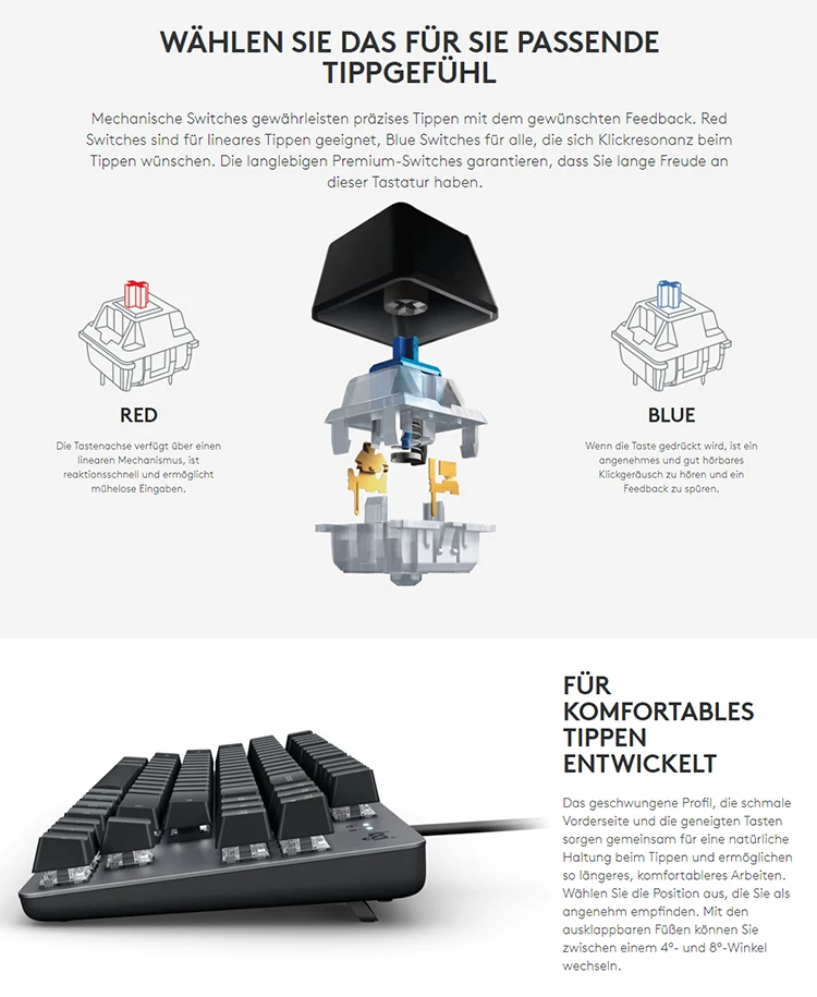 Logitech K835 Tkl Wired Mechanical Keyboard - 84 Keys