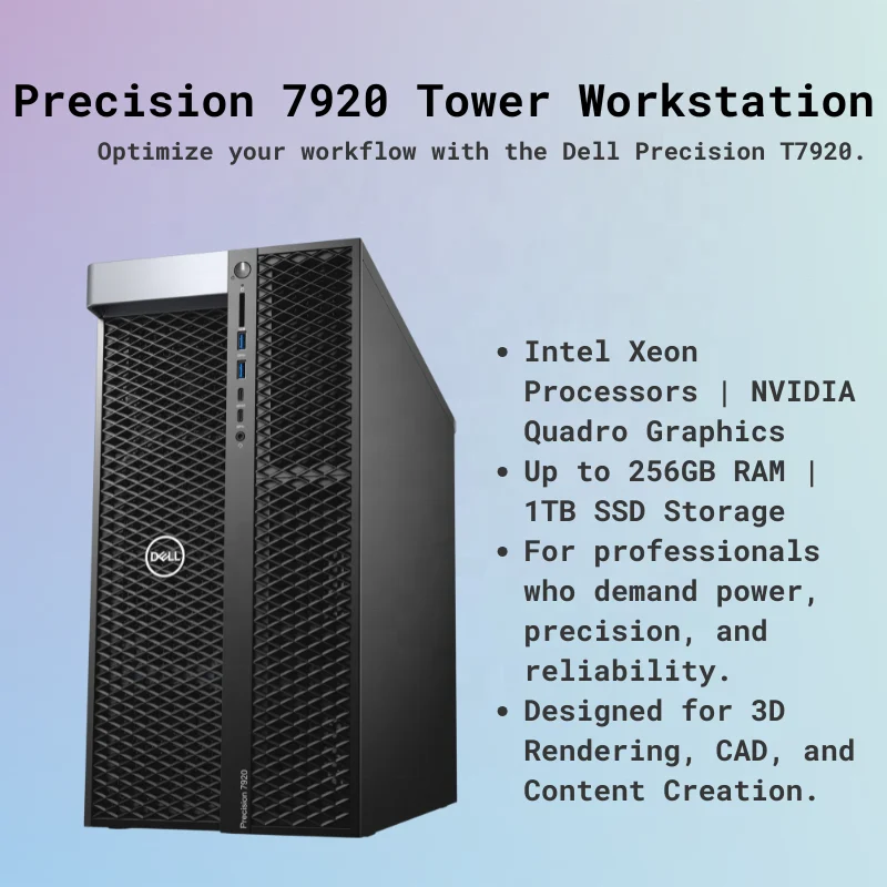 Custom Dell Precision T7920 Tower Workstation Dual Intel Xeon Processor ...