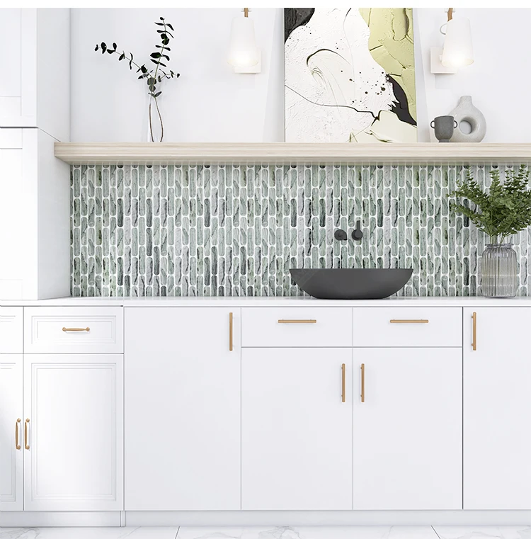 Orient Ming Green Polished Honed Herringbone Wall Tile