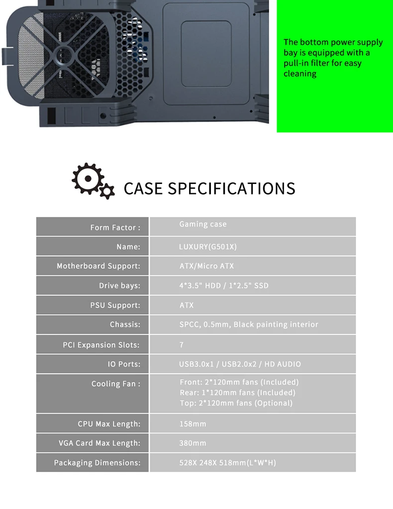 GAMEMAX ATX Desktop Gaming Computer Hardware PC Case