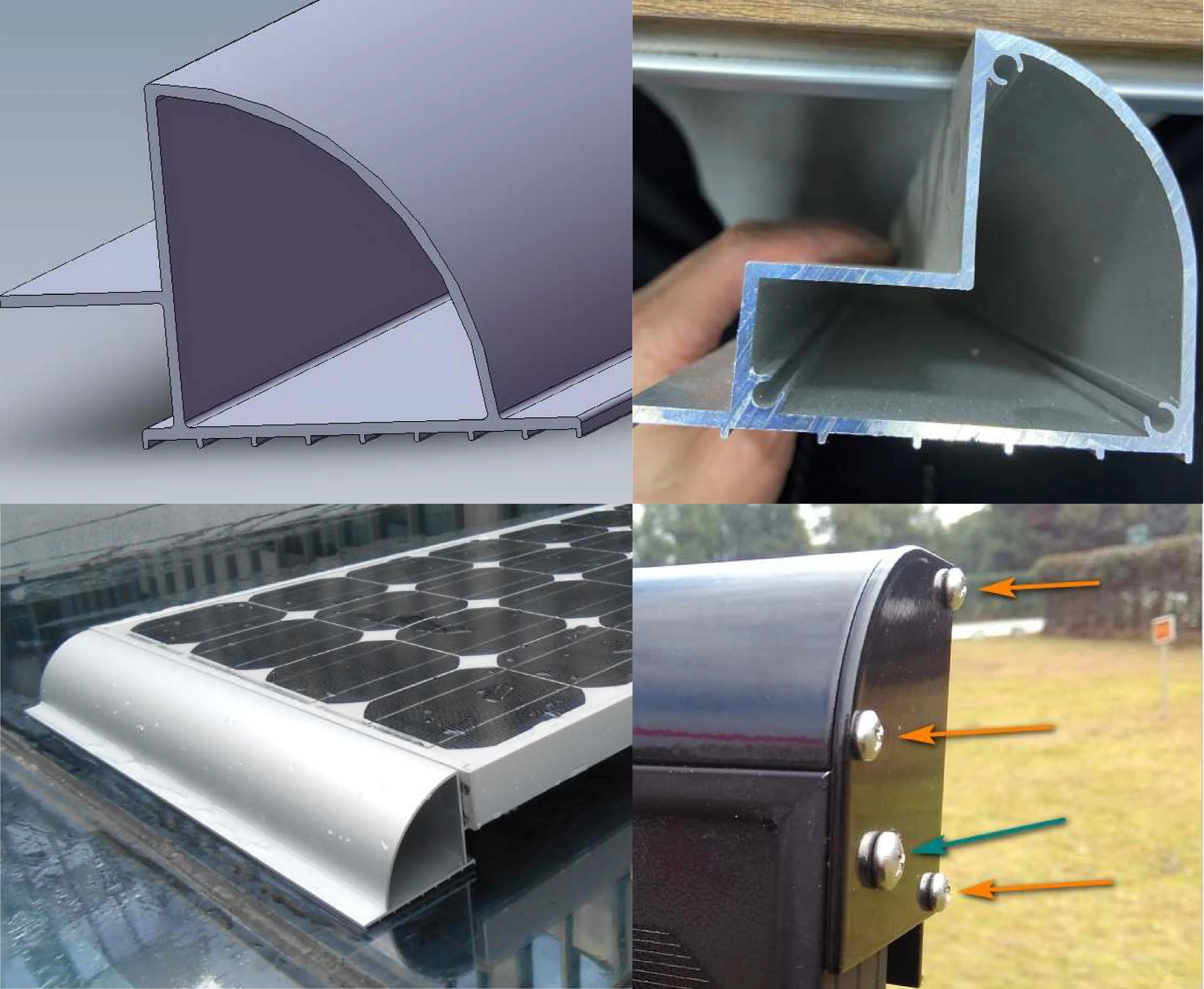 670mm Side Spoiler Caravan Roof Mounted RV Solar Panel Aluminum ...