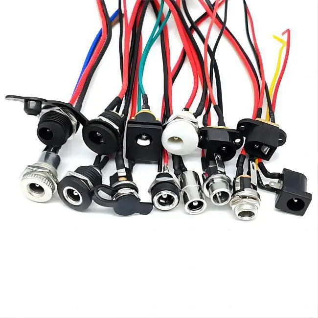 DC Threaded Female Mount Barrel Jack Socket 5.5x2.1mm Power Adapter ...