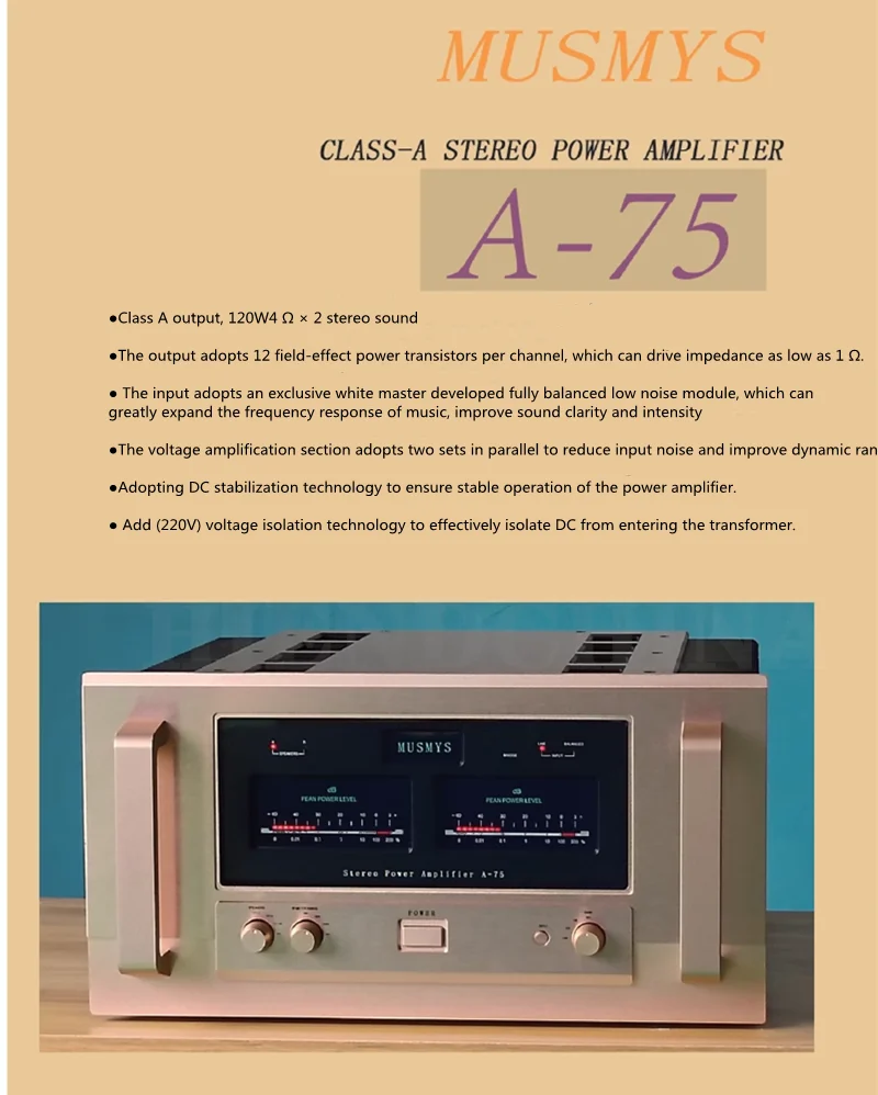 YU-06 MUSMYS Clone Accuphase A-75 Pure Class A Amplifier, Fully ...