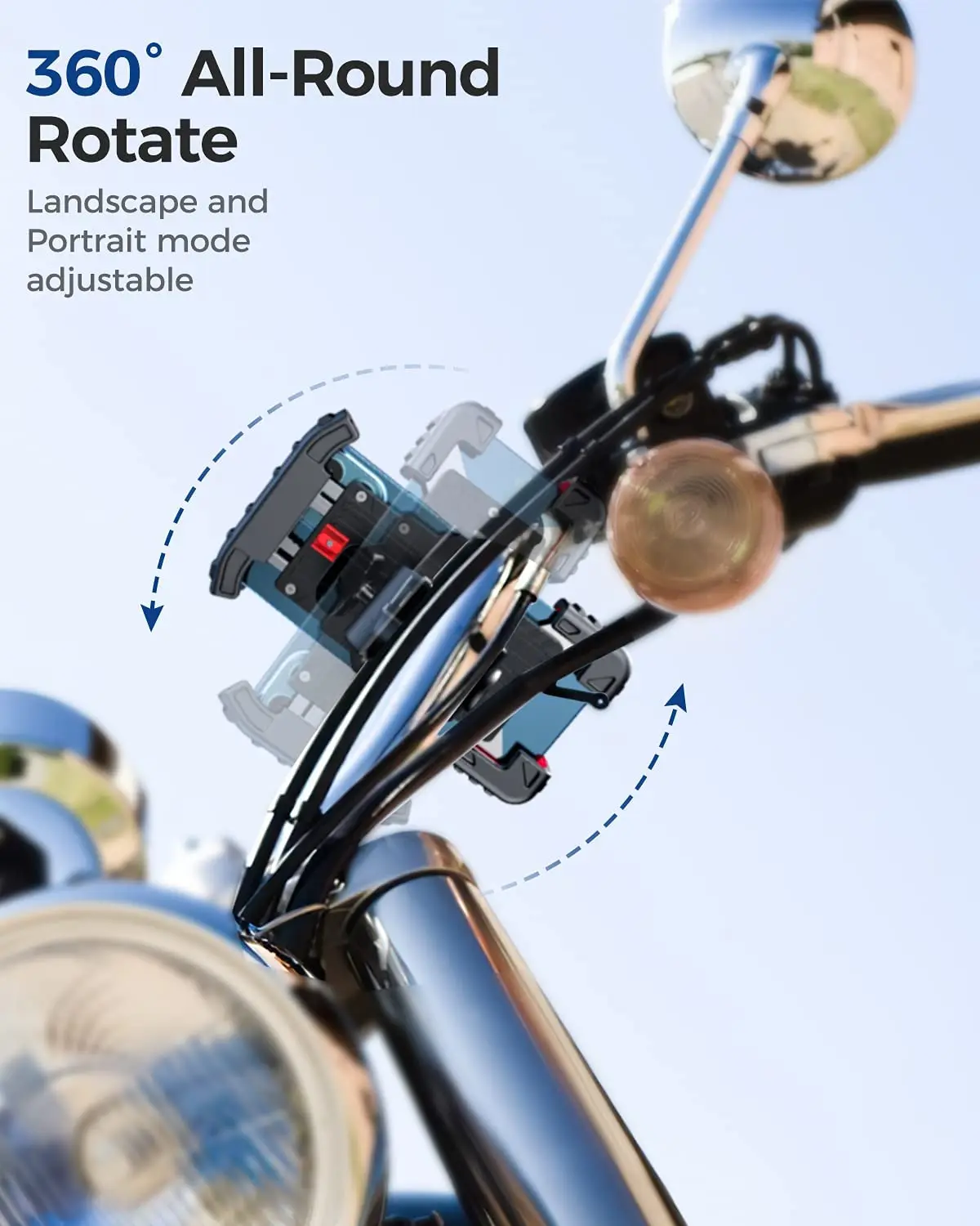 360 Degree Rotatable Adjustable Bike Motorcycle Phone Mount Automatic ...