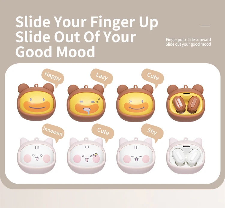 ICARER FAMILY Cute Animal Wireless Earphones Cartoon TWS Earbuds ...