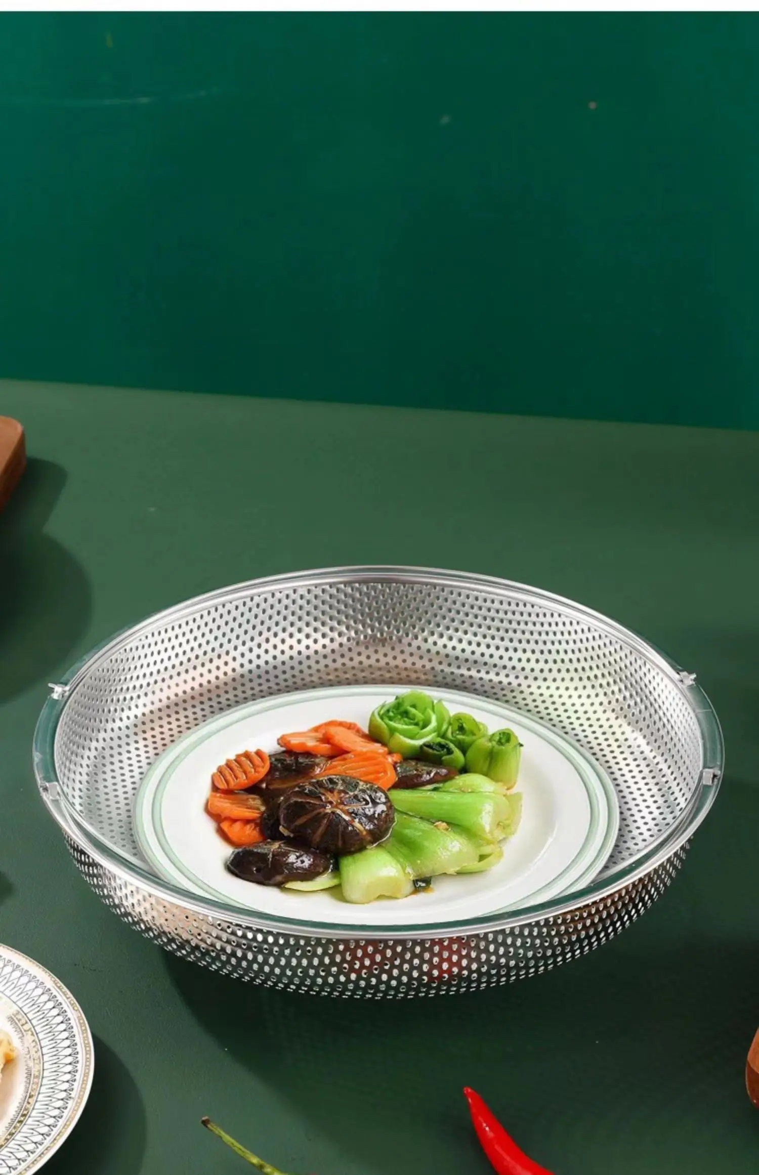 304 Stainless Steel Vegetable Drain Basket Mesh Breading Basket Wire ...